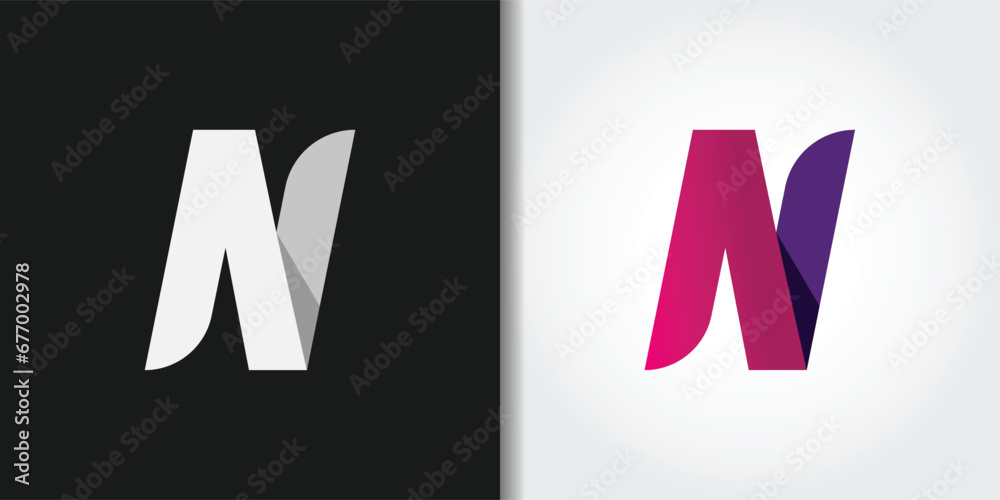 purple letter n logo set Stock Vector | Adobe Stock