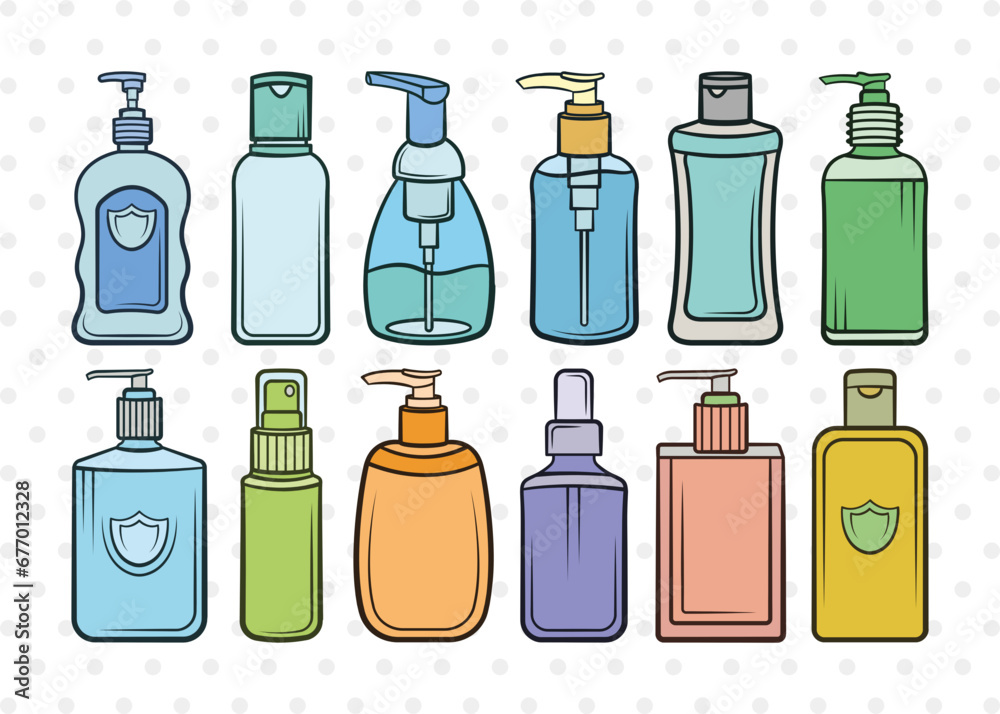 Hand Sanitizer Clipart SVG Cut File | Sanitizer Svg | Sanitizer Bottle ...