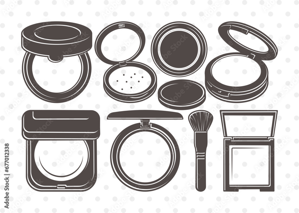 Face Powder Clipart SVG Cut File | Face Powder Mirror SVG Svg | Mirror ...