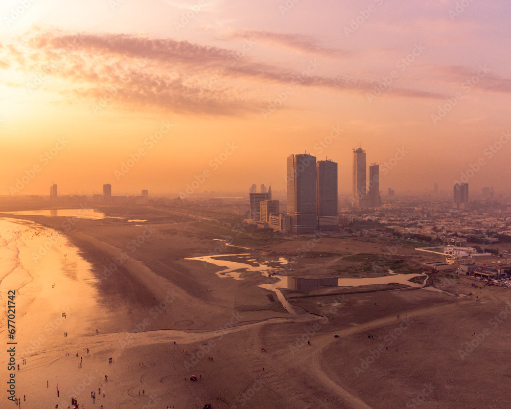 karachi pakistan 2022, aerial viewof karachi cityscape, landmarks of ...