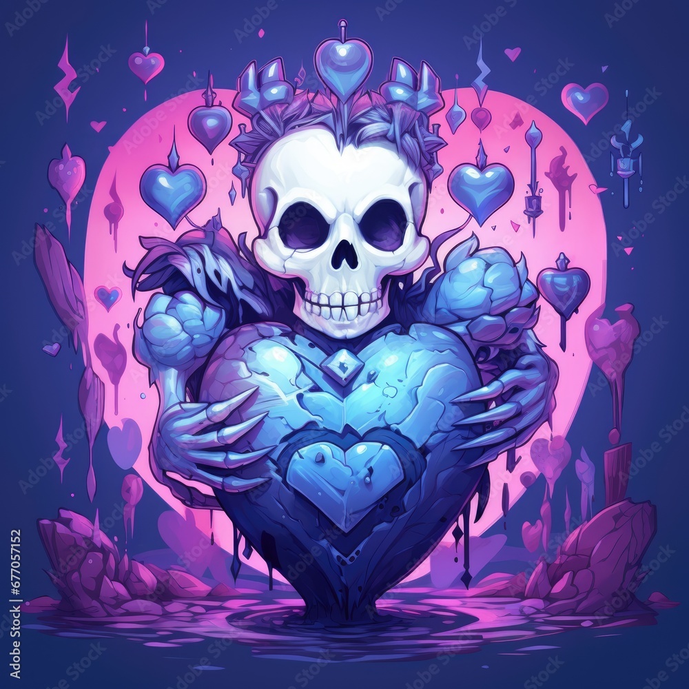 Skeleton of Love: An Eerie Symbol of Passion and Affection Stock ...