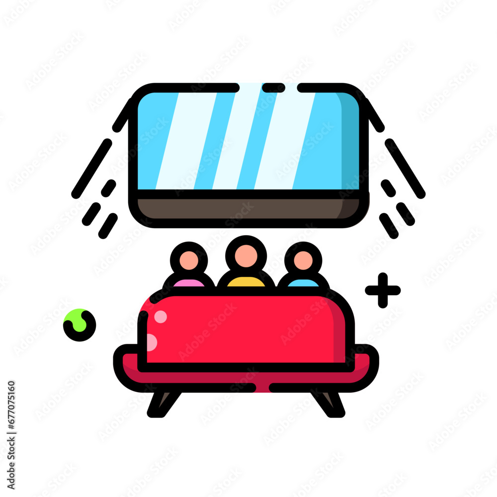 Movie Binge Watch Icon Stock Vector | Adobe Stock