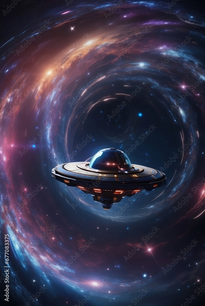 Spacecraft Traveling Through Wormhole - Sci-Fi Fantasy, Futuristic ...