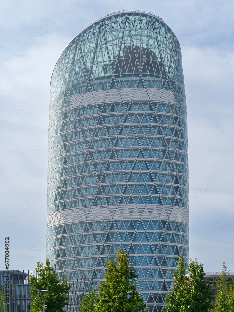 Milano, Italy. Aerial view of the iconic UnipolSai tower at Porta Nuova ...