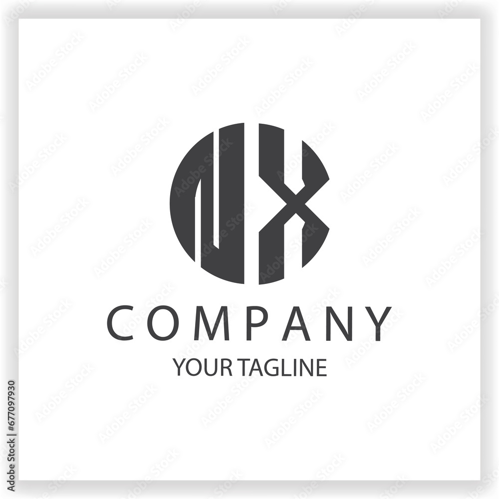 NX Logo monogram simple and modern circle black colour design template ...