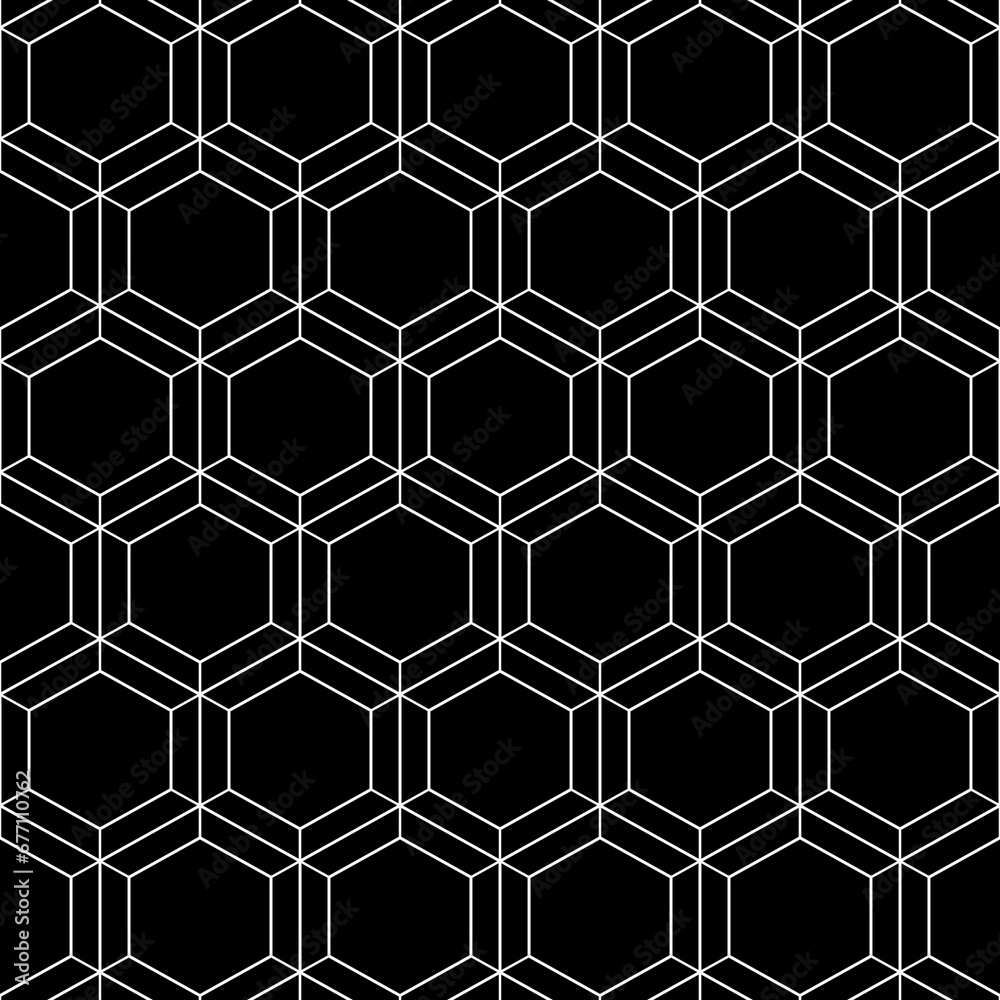 Hexagonal geometric pattern, seamless / tileable art deco pattern, png ...