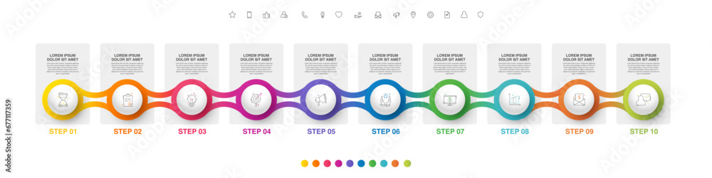 Modern and simple line vector illustration. Infographic template with ...