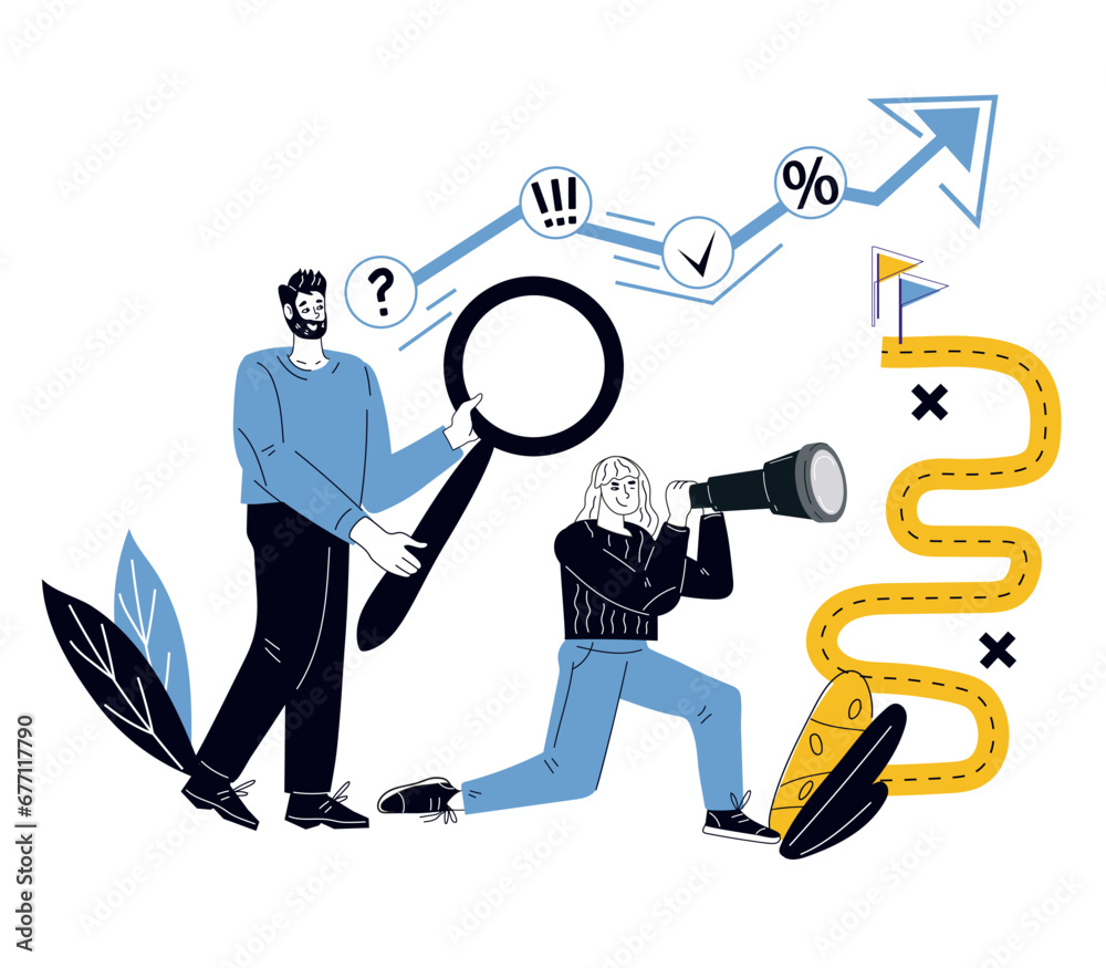 Business concept of development direction choice, strategic decision ...