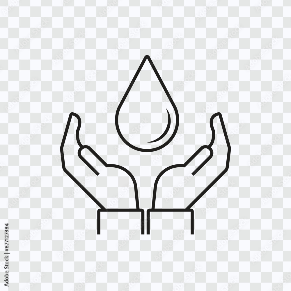 Water conservation icon. Save water, go green, reduce pollution ...