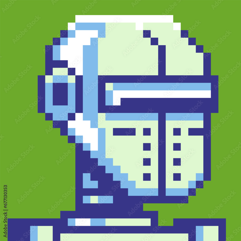 Robot head pixel art cartoon character avatar profile picture ...