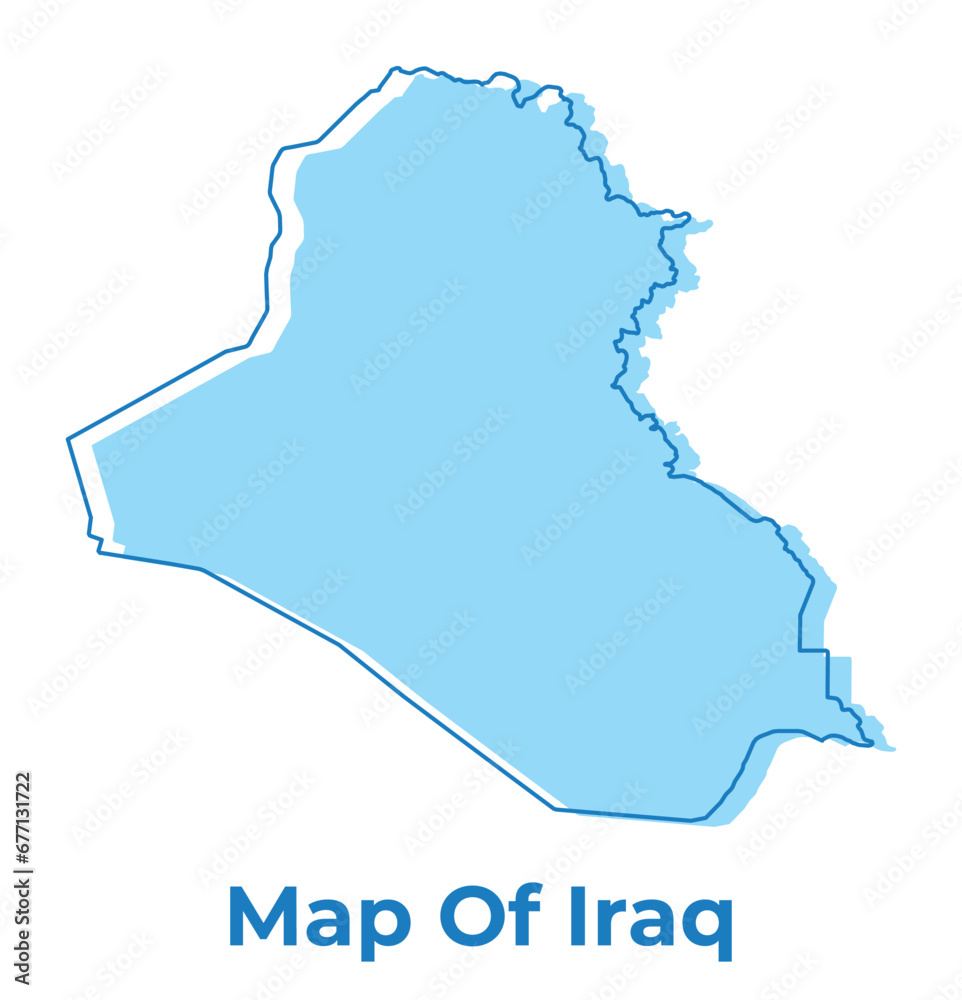 Iraq simple outline map vector illustration Stock Vector | Adobe Stock