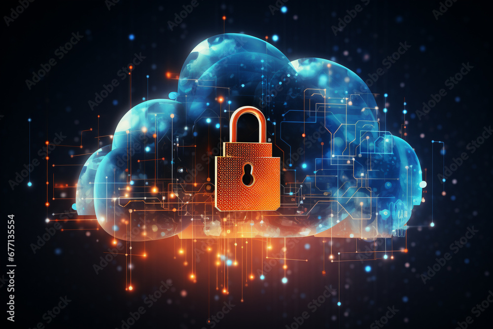 Cloud Cyber Security. Critical importance of cyber security in the digital age. Ai generated ...