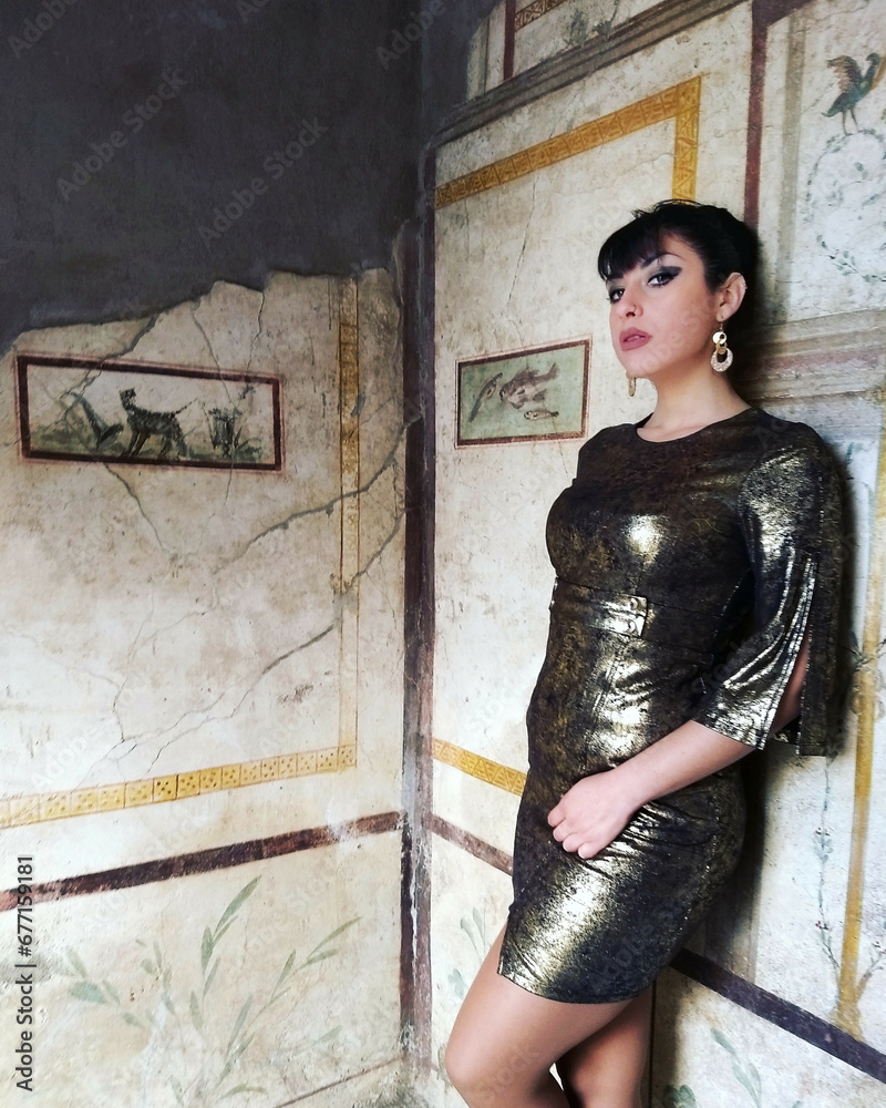 A graceful, ethereal lady emerges with elegance from the depths of time ...