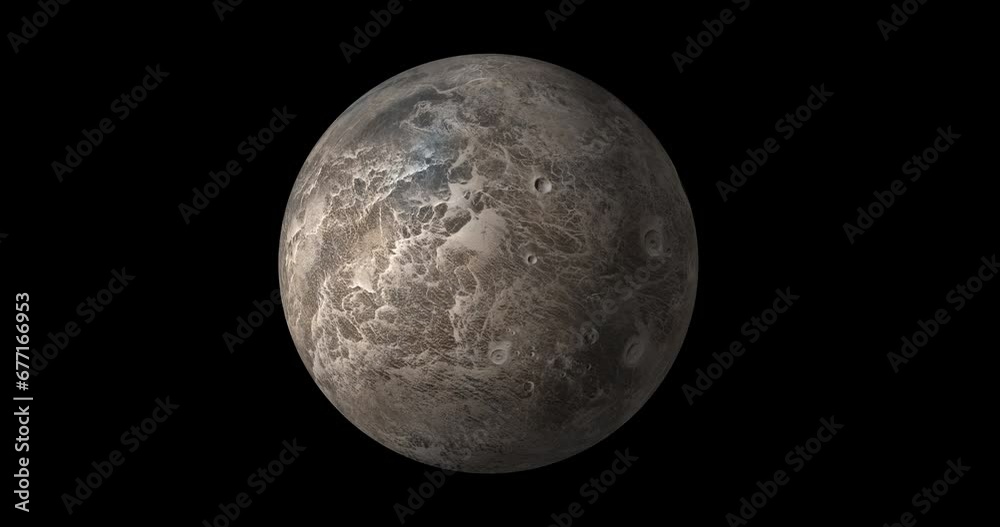 4k seamless looping animation of dwarf planet of the solar system Ceres ...