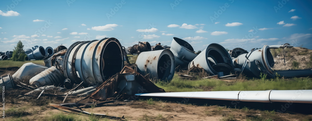 decommissioned wind turbines. Stock Photo | Adobe Stock
