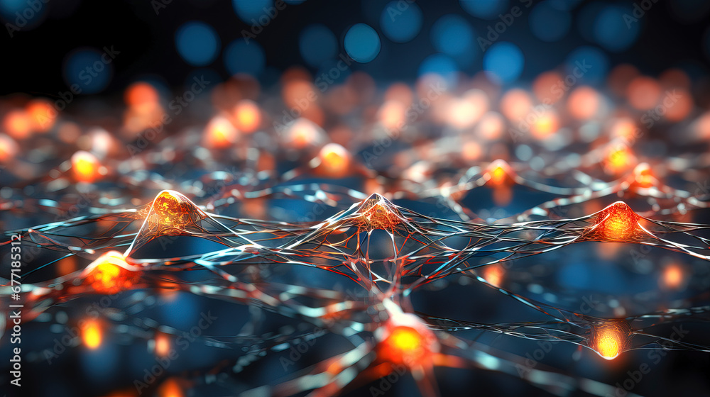 This is a digital representation of a neural network, with nodes ...