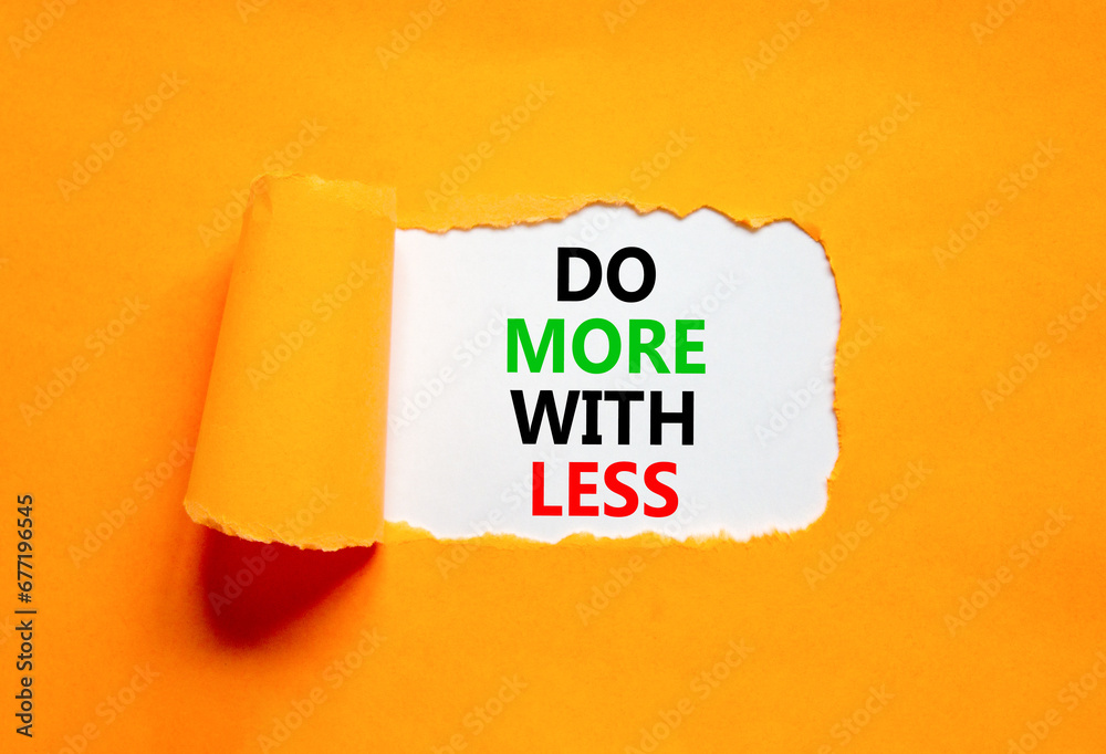 Do more with less symbol. Concept word Do more with less on beautiful ...