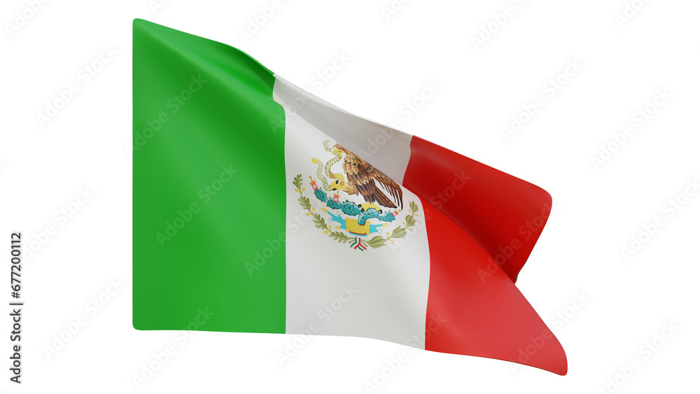 Mexico flag realistic 3d render isolated, mexico flag isolated, mexico ...