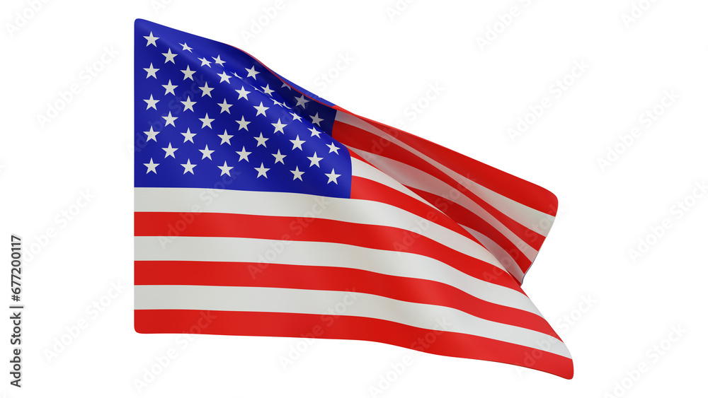 USA flag realistic 3d render isolated, usa flag isolated, usa flag ...