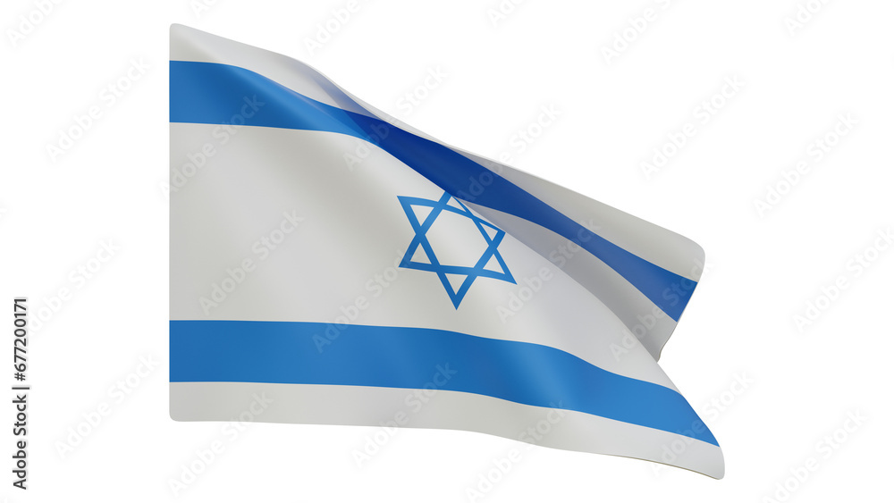 Israel flag realistic 3d render isolated, israel flag isolated, israel ...