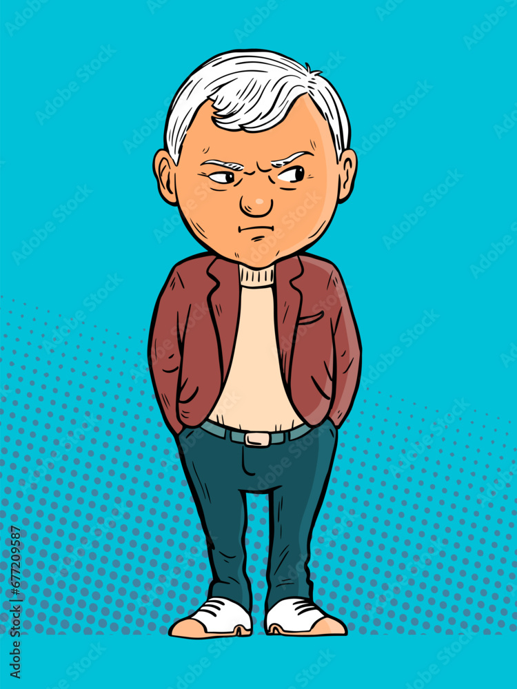 Skeptic man with a suspicious expression on his face. Mistrust and ...