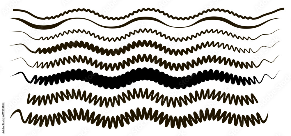 wave curve, flow pattern, vector design element. Abstract dynamic ...
