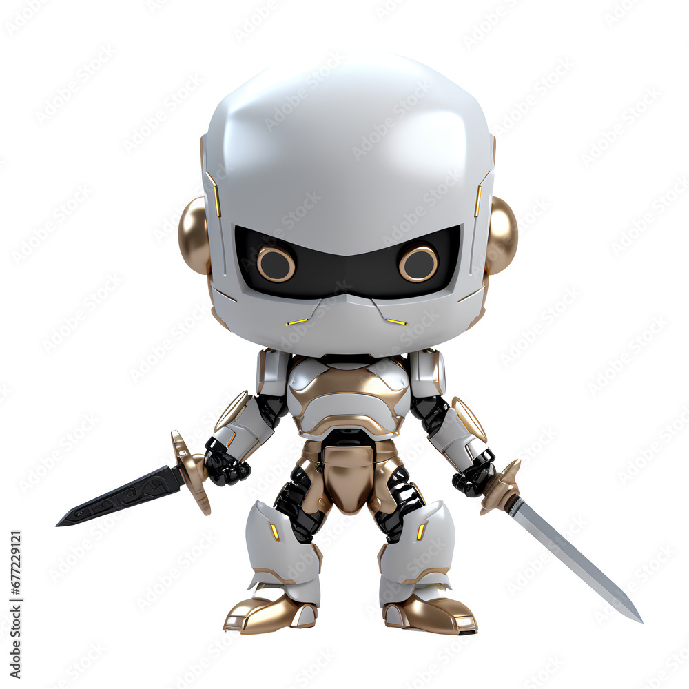 Cool ninja robot on transparent background PNG Stock Illustration ...