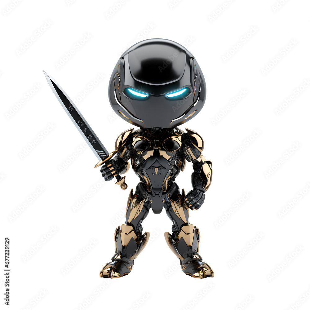 Cool ninja robot on transparent background PNG Stock Illustration ...