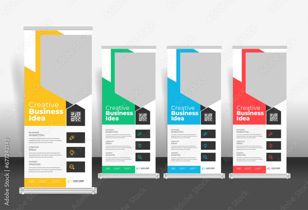 Professional creative roll-up banner, corporate business roll up banner ...