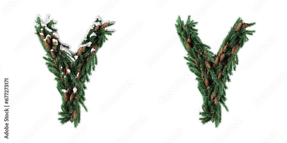 Christmas letter Y. Christmas typography. Christmas font or type ...