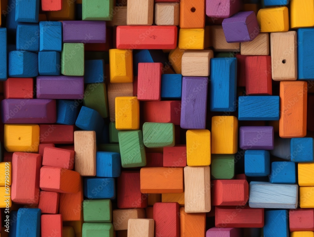 Wooden Building Blocks Colorful Preschool Toys Seamless Texture Pattern ...