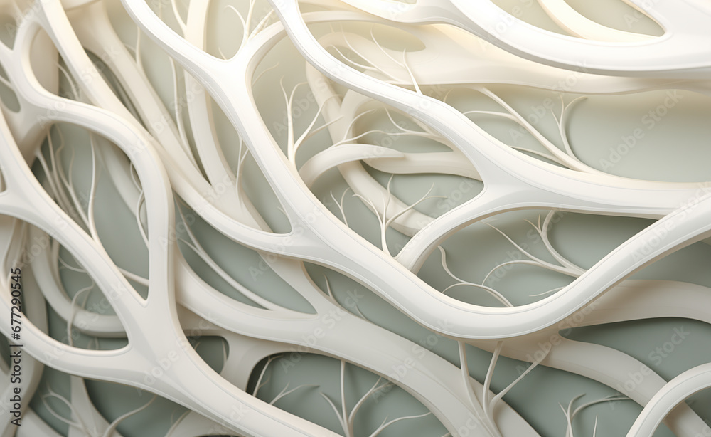 Minimalist and light depiction of a biomimicry plant structure ...