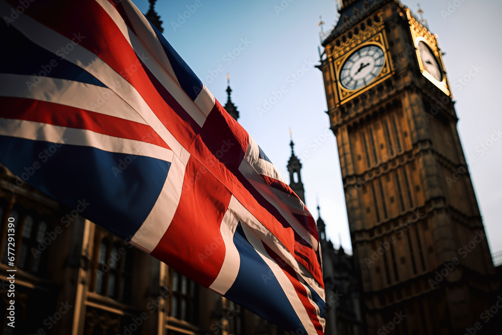 Flag of Great Britain, United Kingdom. City of London flag background ...
