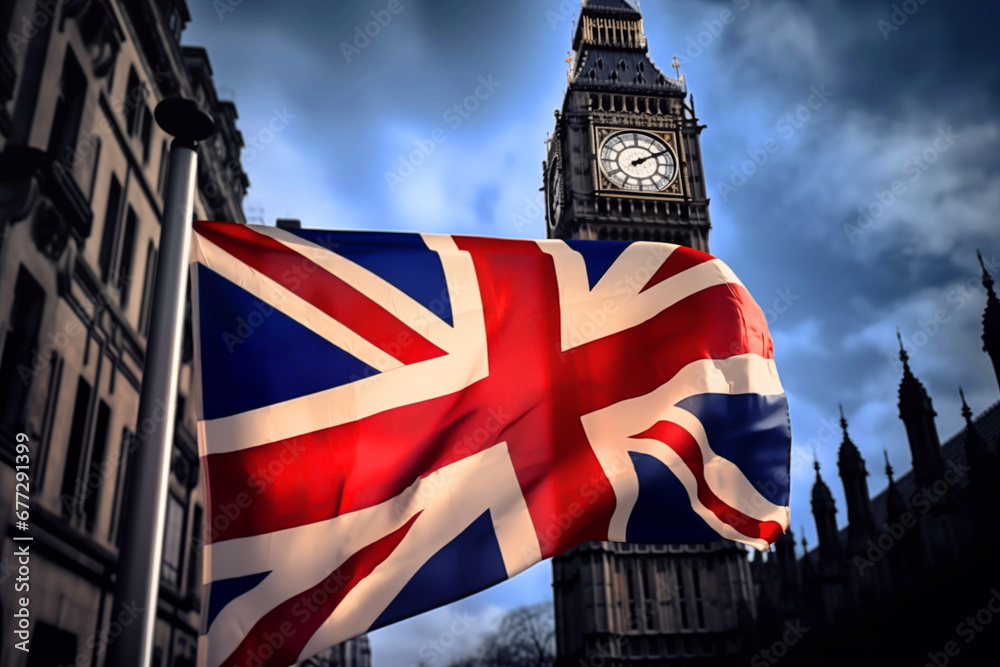 Flag of Great Britain, United Kingdom. City of London flag background ...