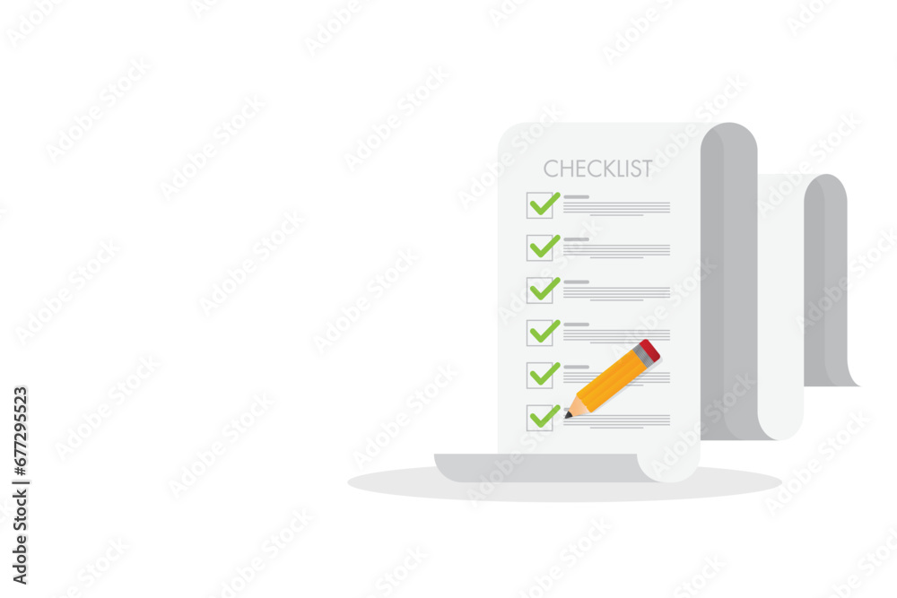 Check list document, paper check list and to do list with checkboxes ...