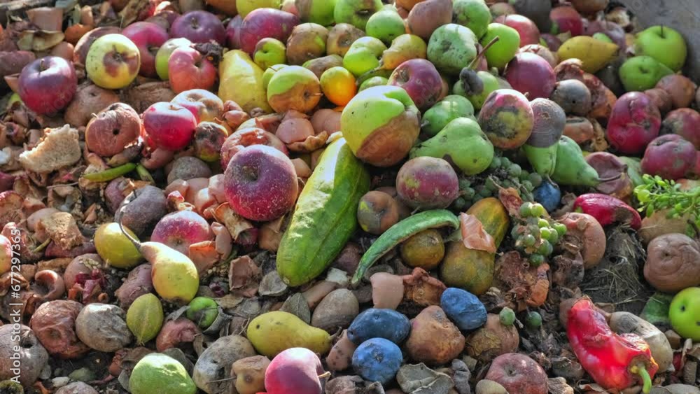 Compost pit. Food Waste. Compostable food scraps. Composting. Bio-waste ...