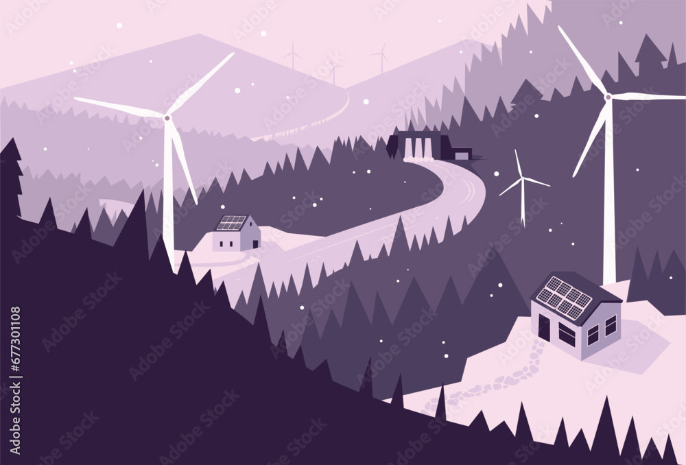 Snowing Landscape Combatting Climate Change Using Renewable Energy ...