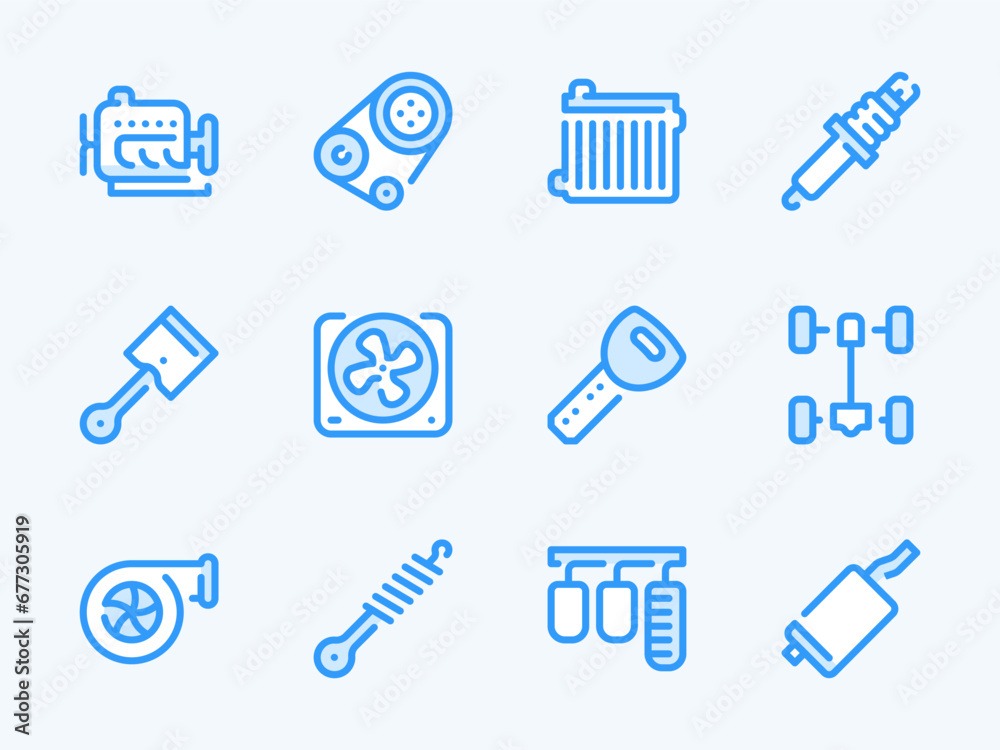 Car parts and Vehicle repair vector line icons. Auto service and ...