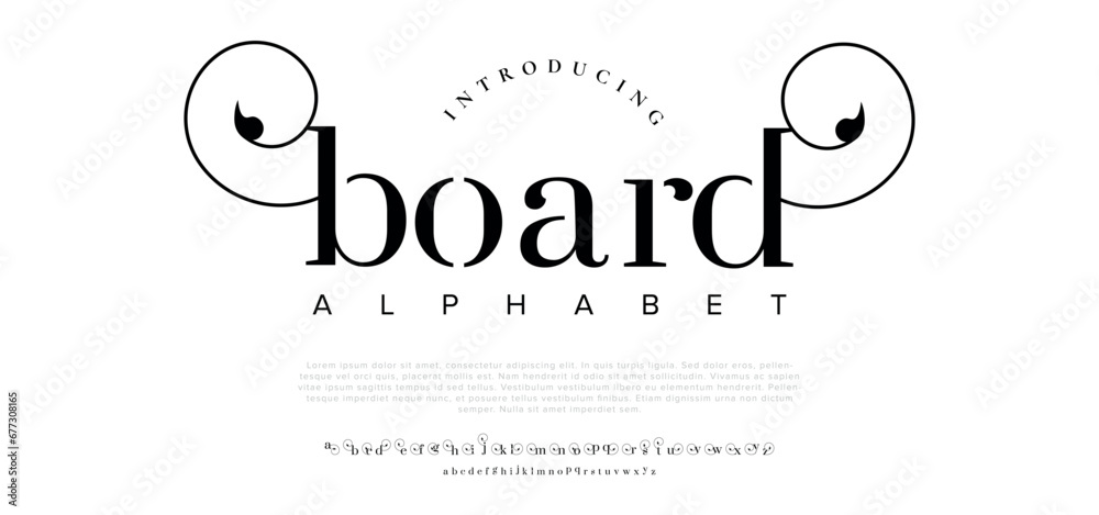 Board Elegant Font Uppercase Lowercase and Number. Classic Lettering ...