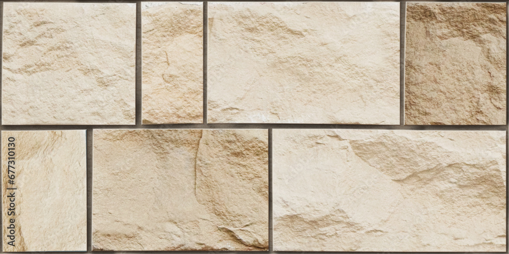 natural beige stone brick wall background texture, ceramic elevation ...