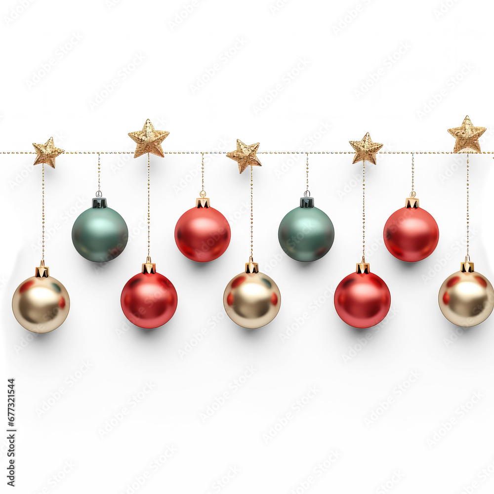 Festive Christmas Garland isolated on transparent background Stock ...