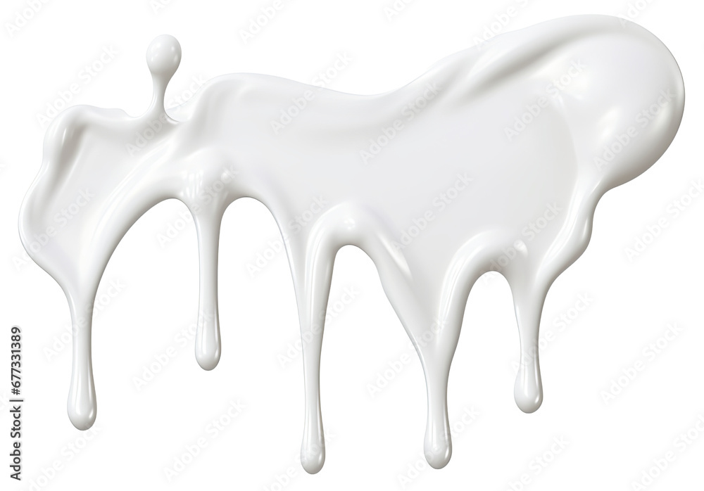 White dripping creamy milk isolated on transparent background PNG Stock ...