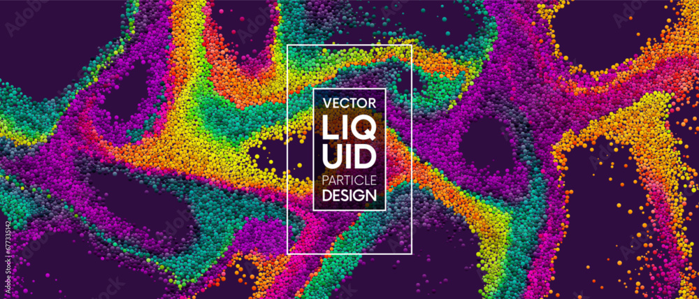 Beautiful chaotic colorful rainbow dynamic particles flowing and ...