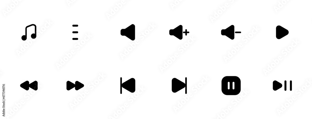 Music and sound icon set. Music sign. Vector, Editable Stroke. Line ...