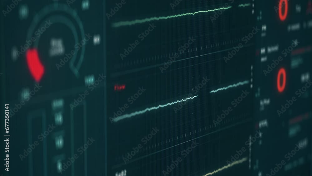 Monitor display showing rapid health decline from illness and patient ...