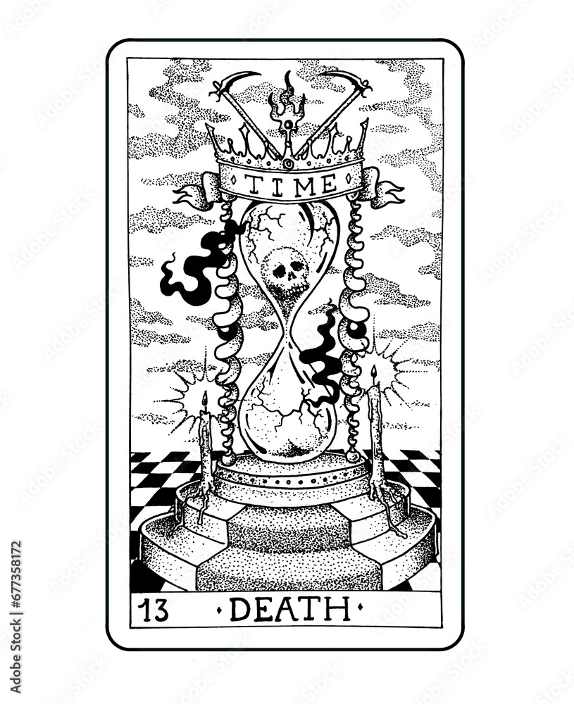 carta de tarot la muerte, arcano 13, diseño único Stock Illustration ...