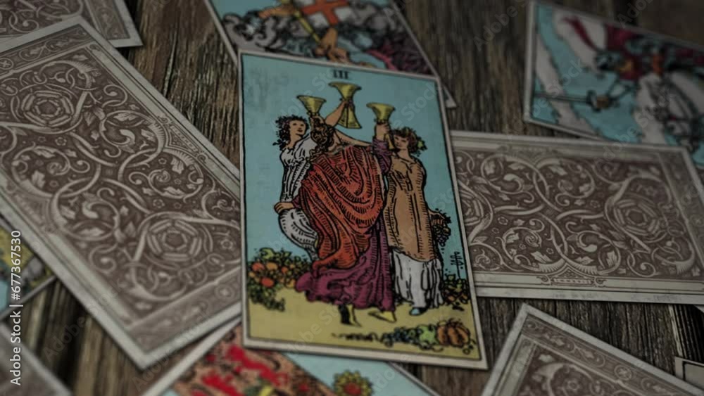 Milan, Italy - April 01, 2002. Magic Ritual Summons Forth Three Of Cups ...