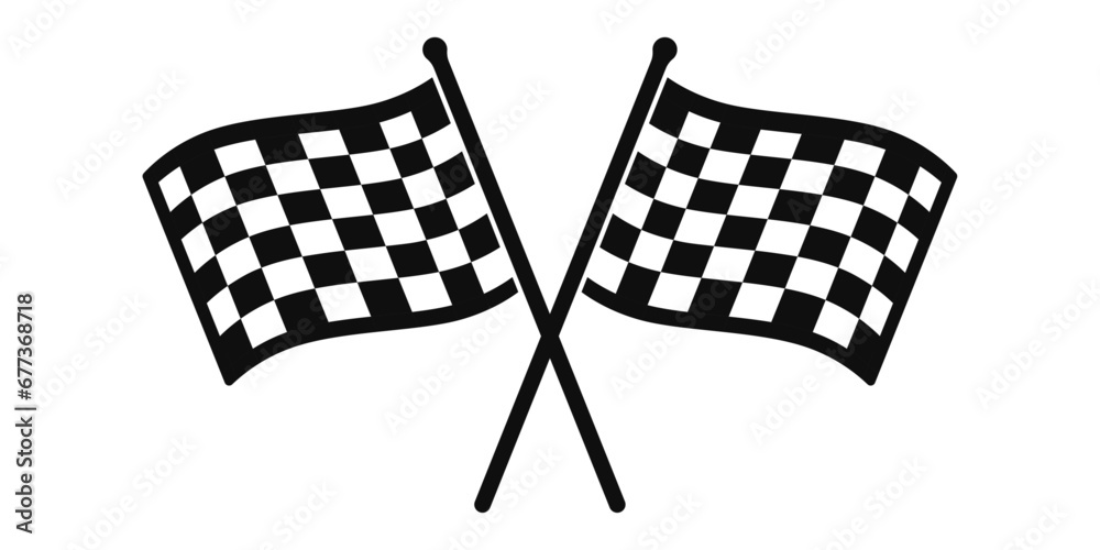 Simple racing isolated flags. Checkered flags in sports races. Formula ...