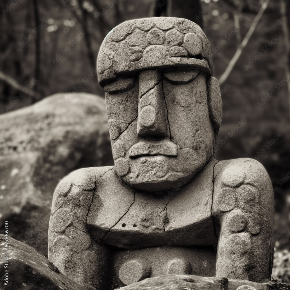 Stone man, a sculpture of a man made from many stones, an unusual ...