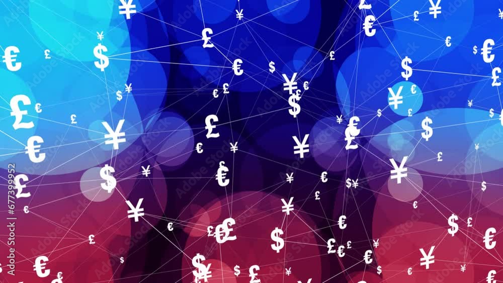 Inflation and deflation in motion animated currency symbols capturing ...